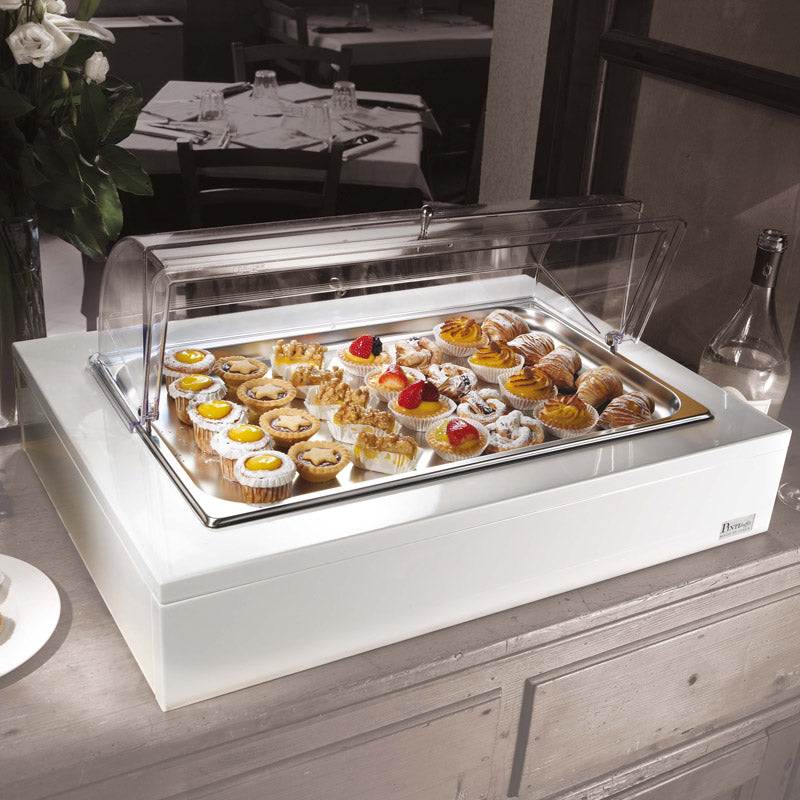 Vassoio Rettangolare Pasticceria Con Cupola, bianco, buffet 5 Stelle